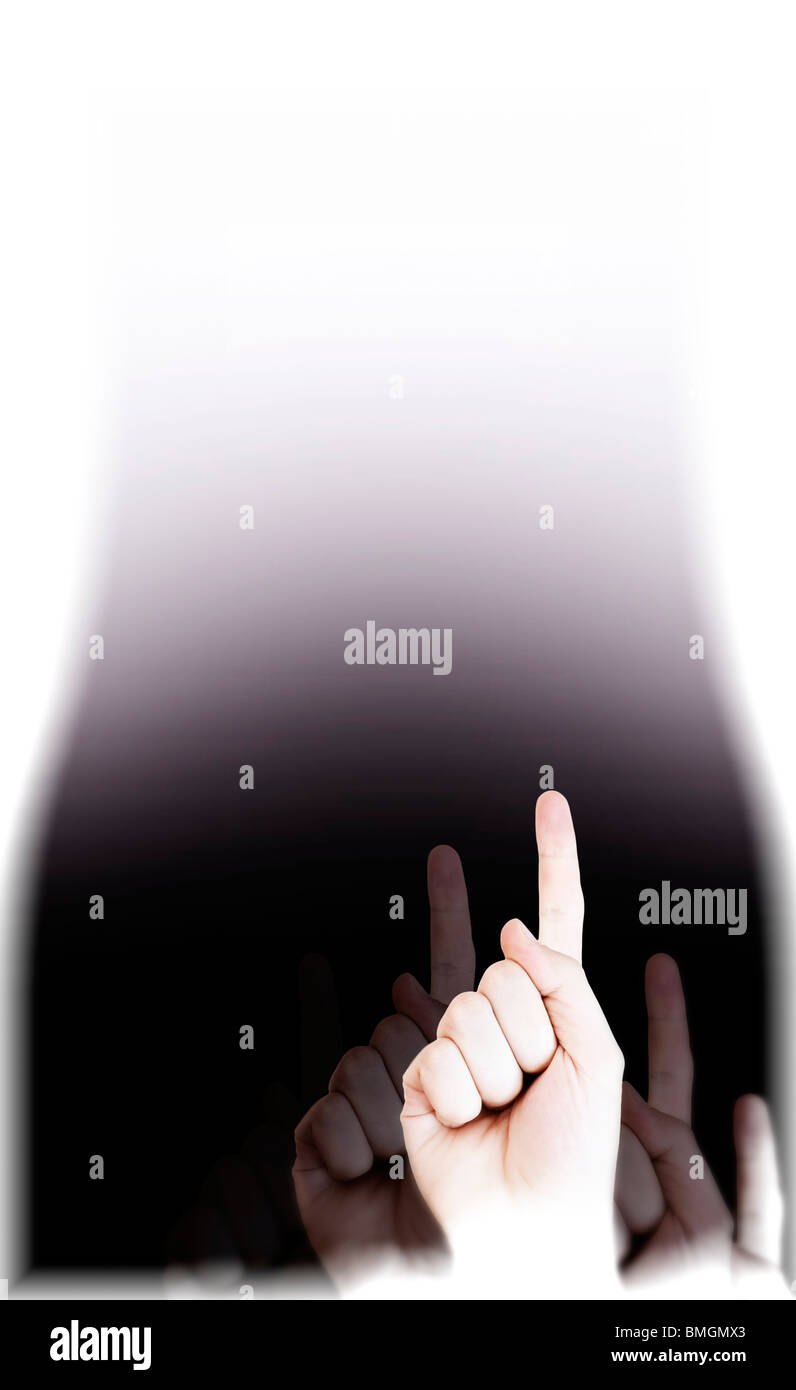 A finger sign showing where to go Stock Photo - Alamy