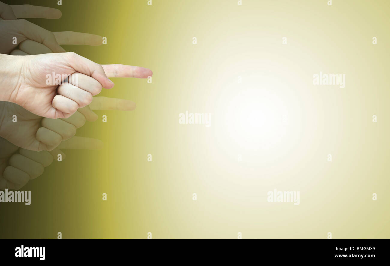 A finger sign showing where to go Stock Photo - Alamy