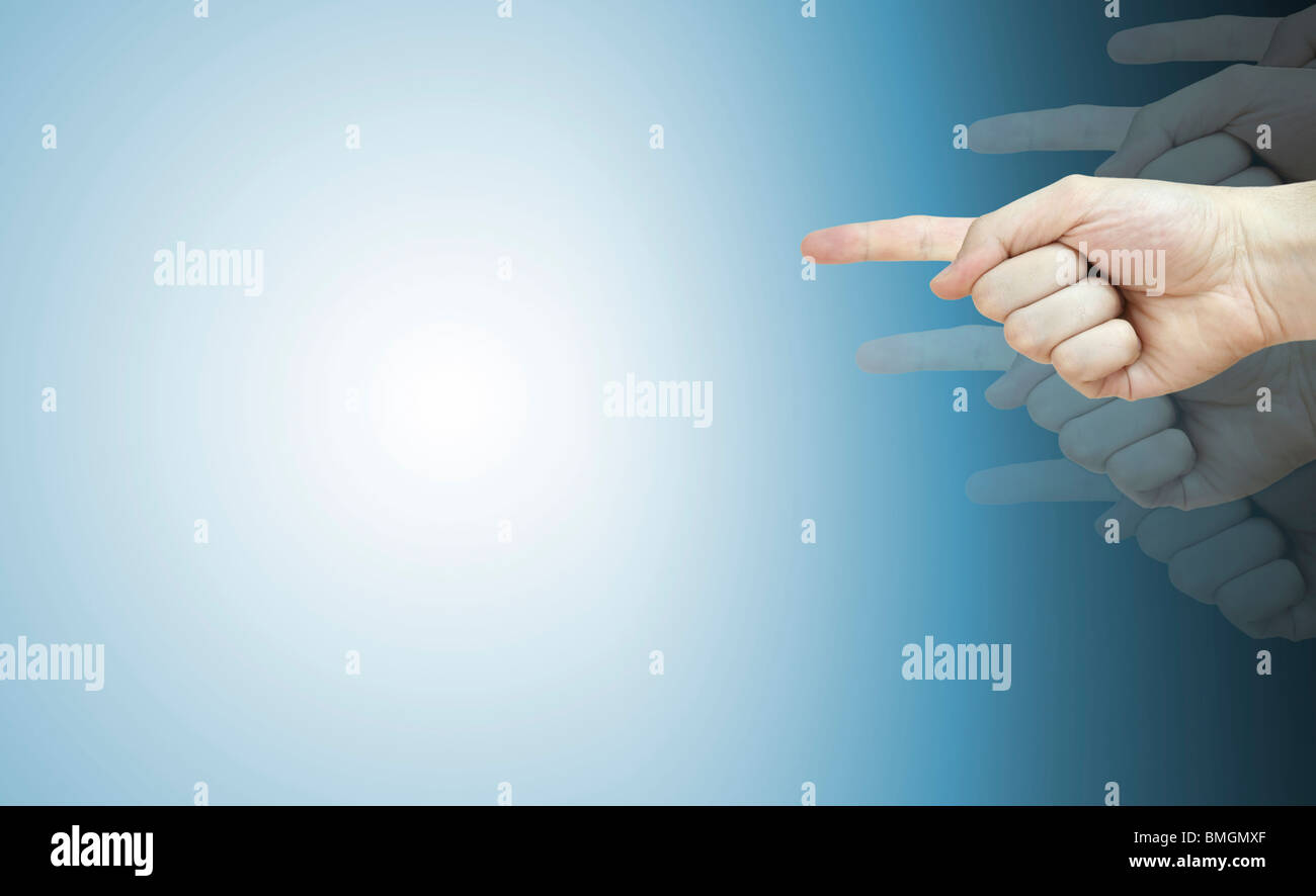 A finger sign showing where to go Stock Photo - Alamy