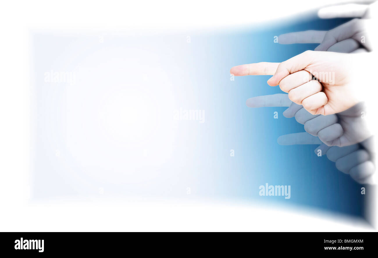 A finger sign showing where to go Stock Photo - Alamy