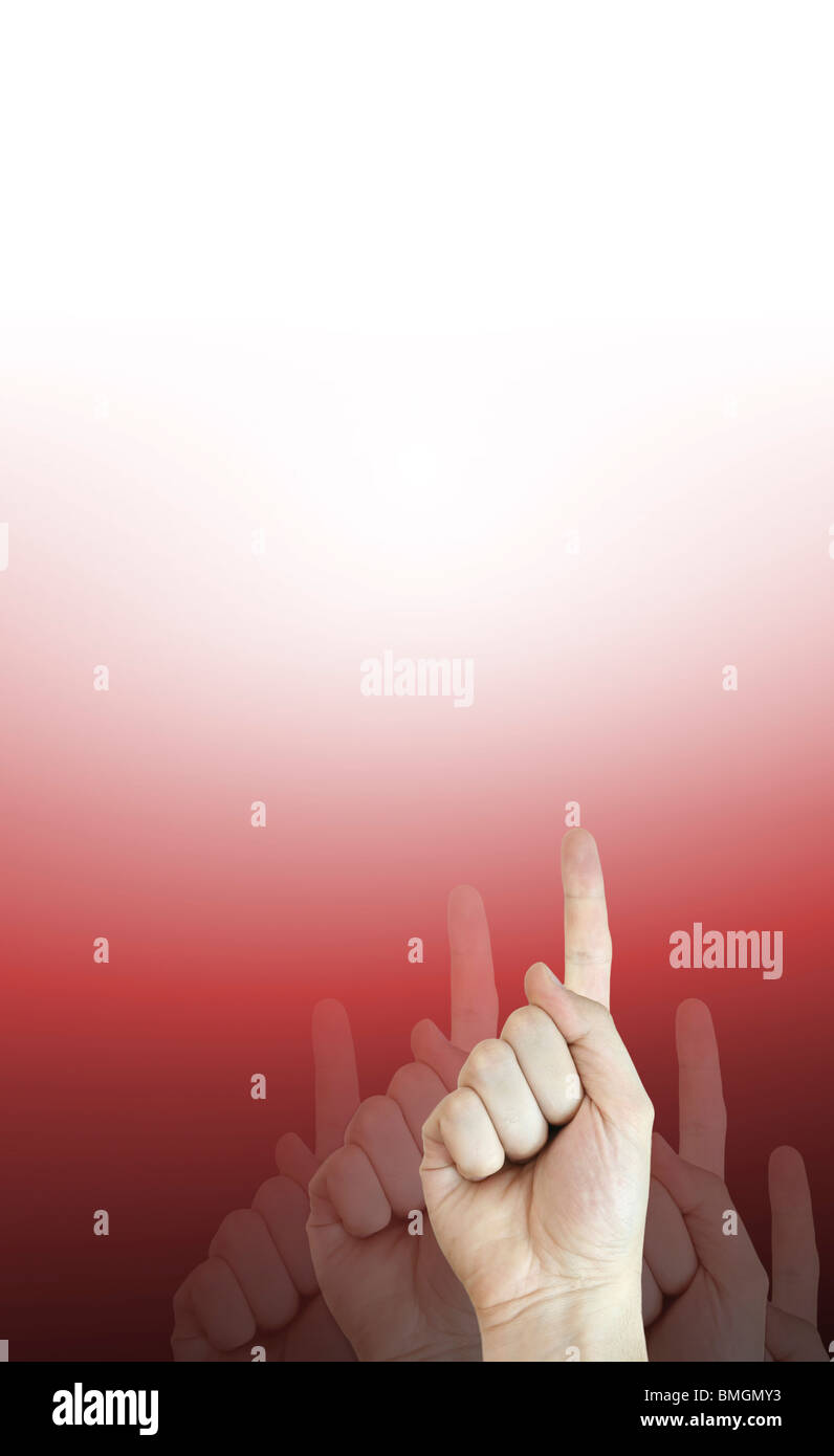 A finger sign showing where to go Stock Photo - Alamy