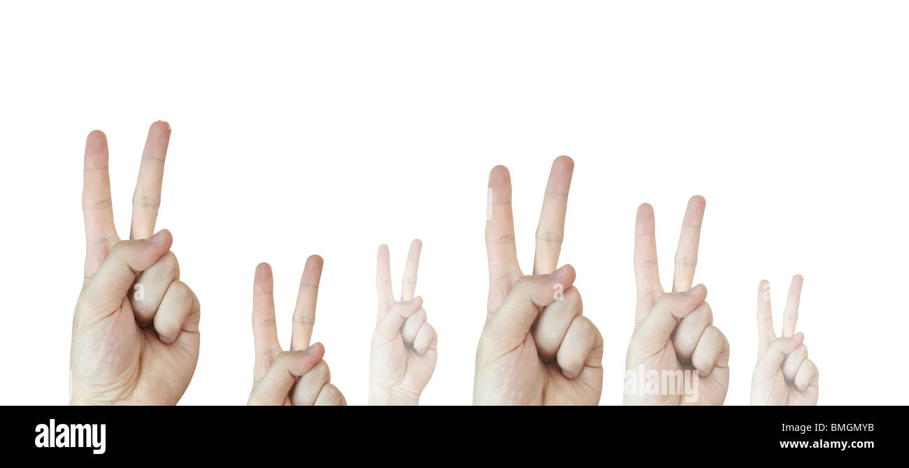 Hand sign. Answer concept. Good quality Stock Photo - Alamy