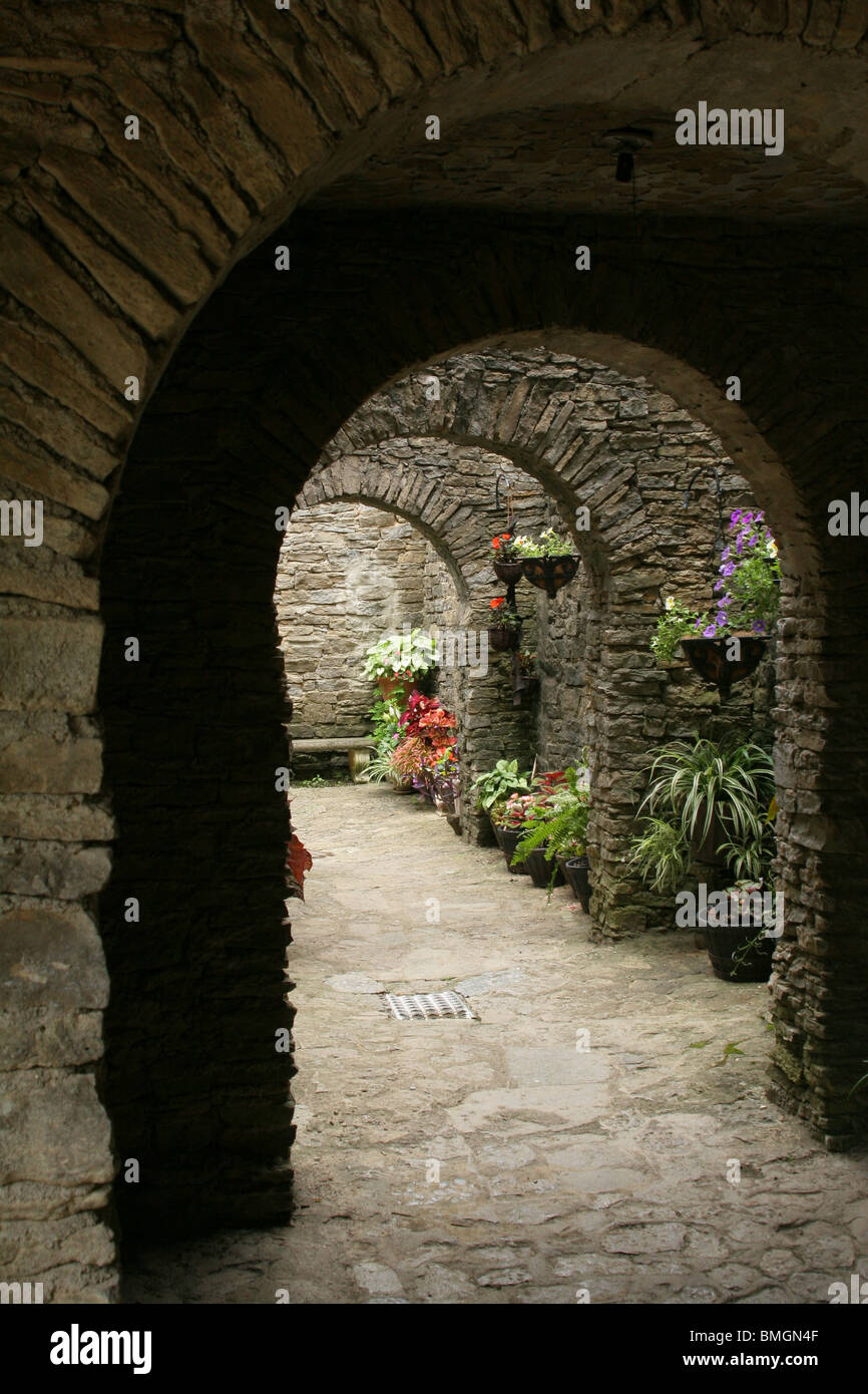 Arched portico at Loveland Castle Chateau Laroche. Loveland, Cincinnati ...