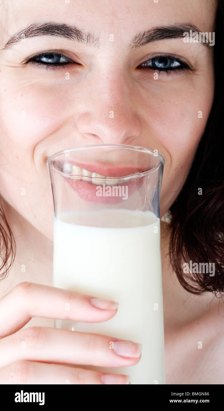 Teenage drinks milk Stock Photo - Alamy