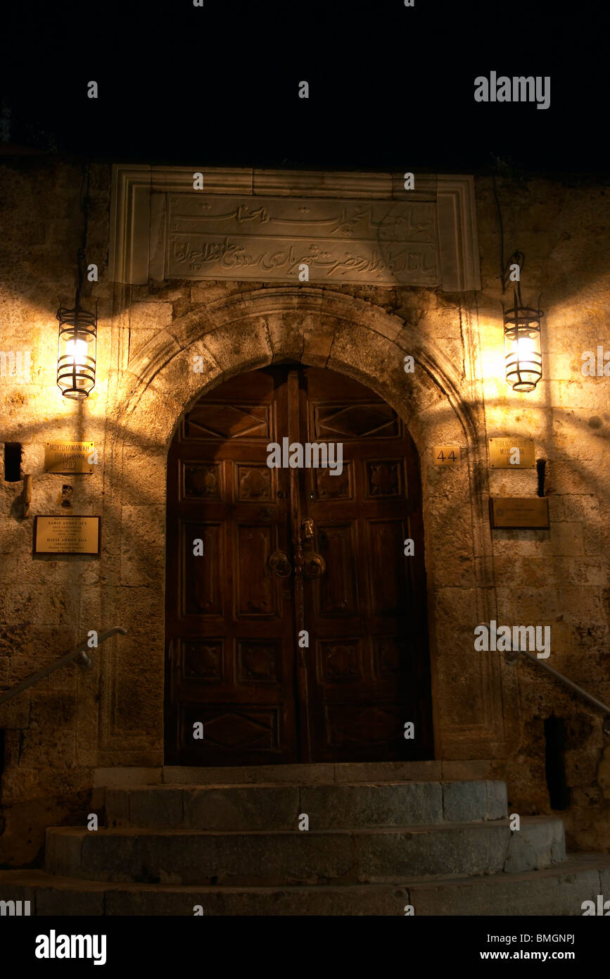 Entrance to the Ottoman library, Old Town Of Rhodes Stock Photo - Alamy
