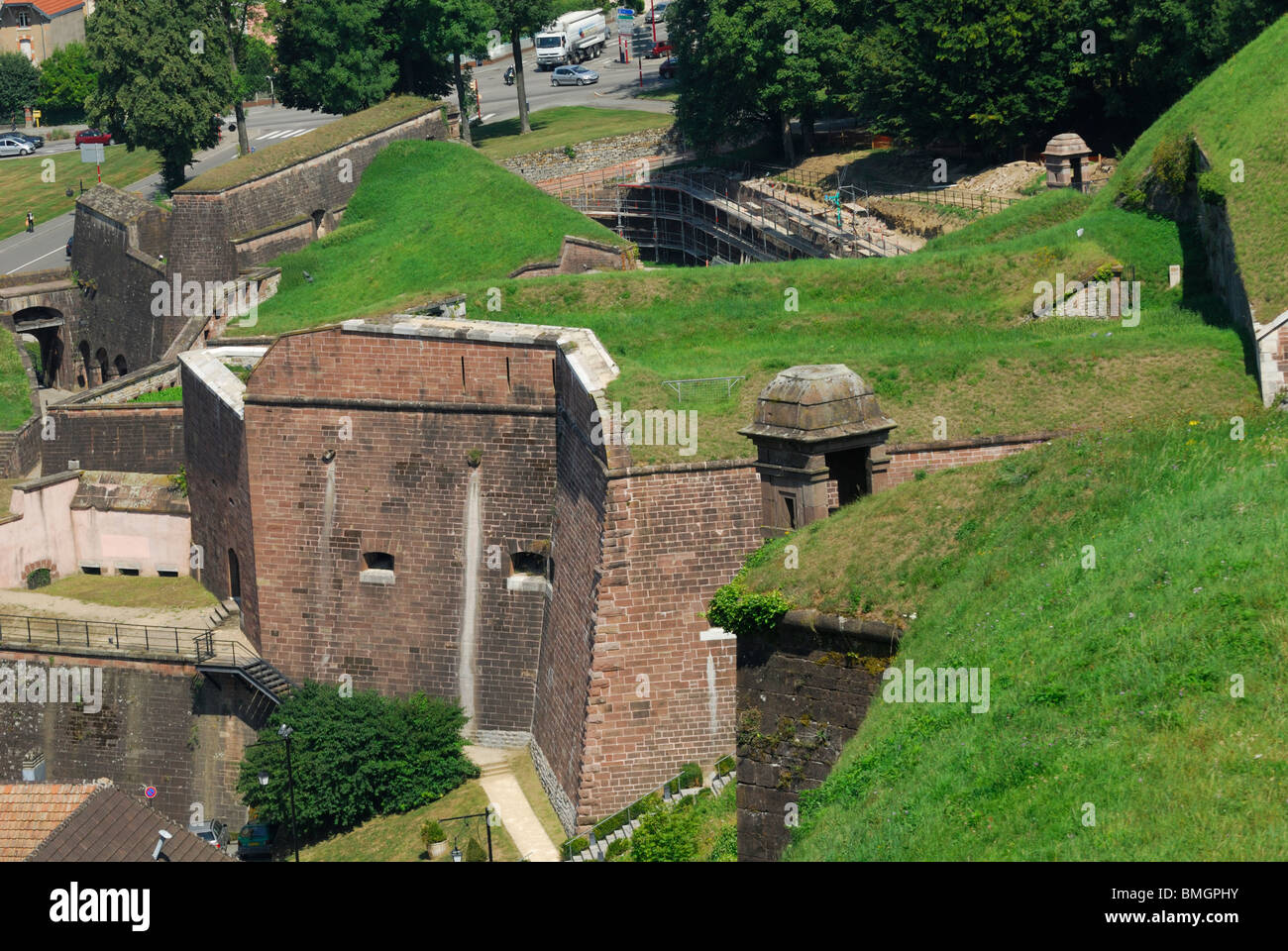 Fortifications walls of Belfort citadel built by Vauban. Belfort ...