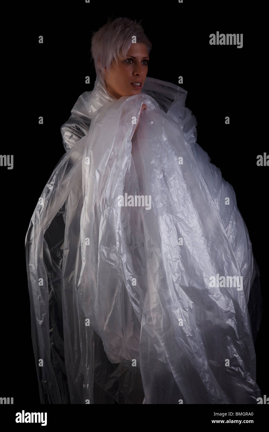 woman with plastic dress Stock Photo - Alamy