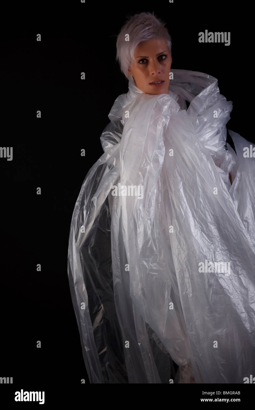 woman with plastic dress Stock Photo - Alamy