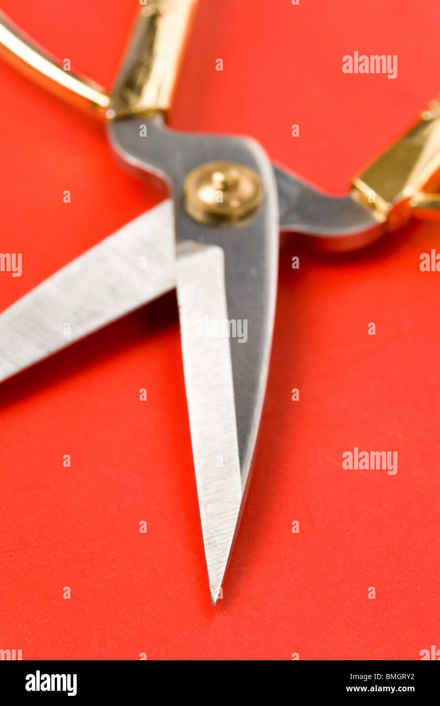 Golden Scissors close up shot Stock Photo - Alamy