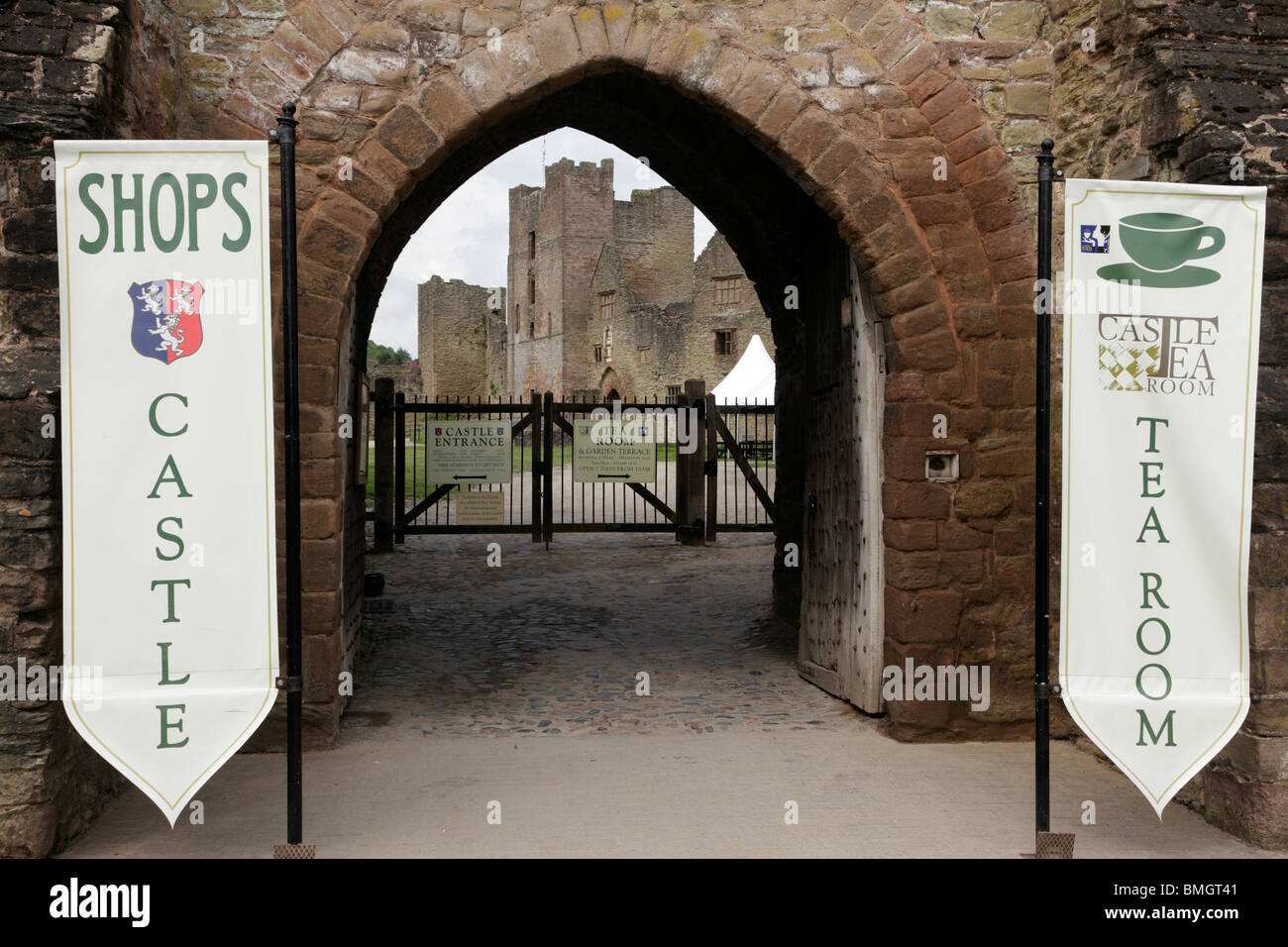 Entrance to Ludlow Castle a medieval ruined castle home to major ...