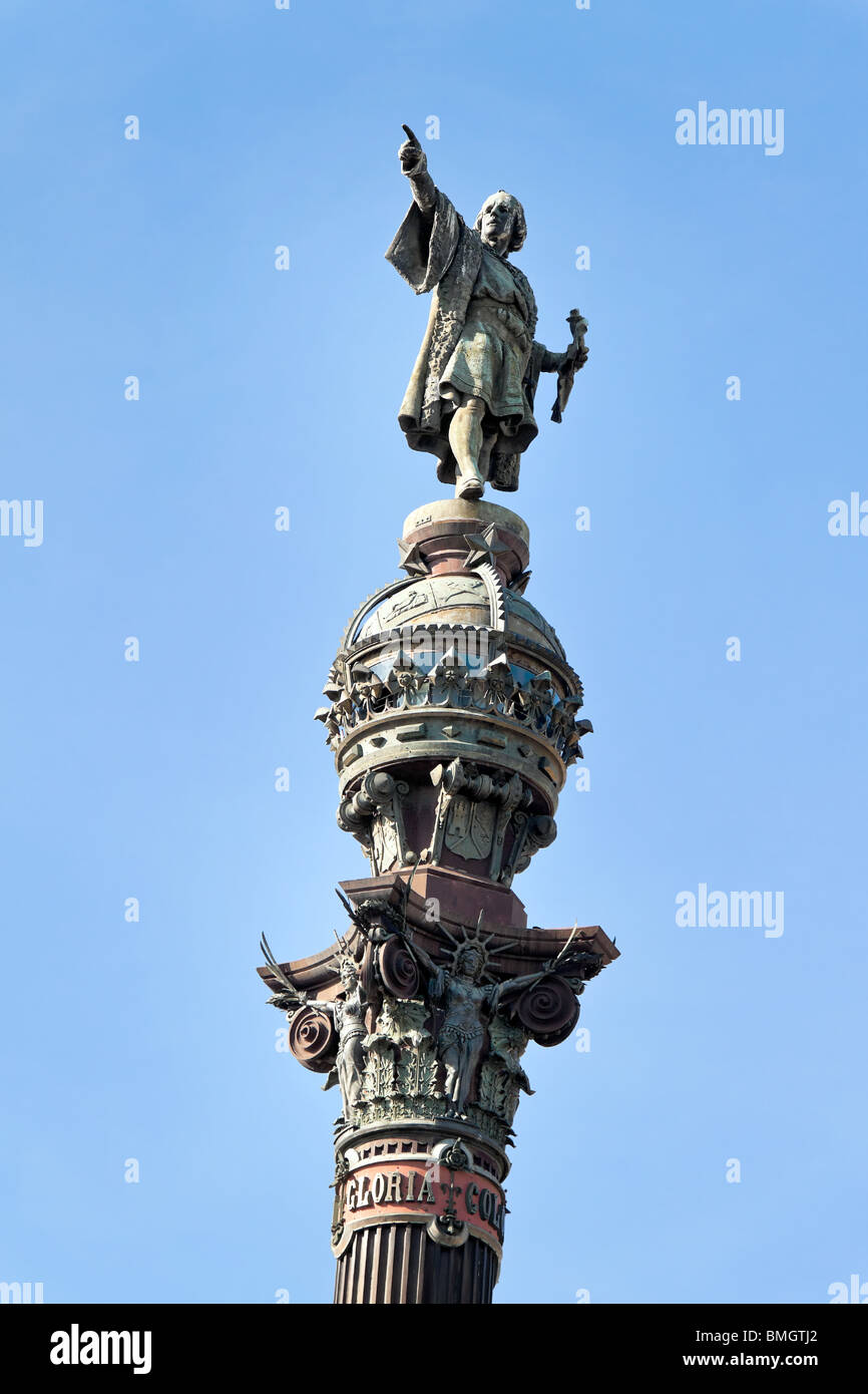 Barcelona - Monument a Colom Stock Photo - Alamy