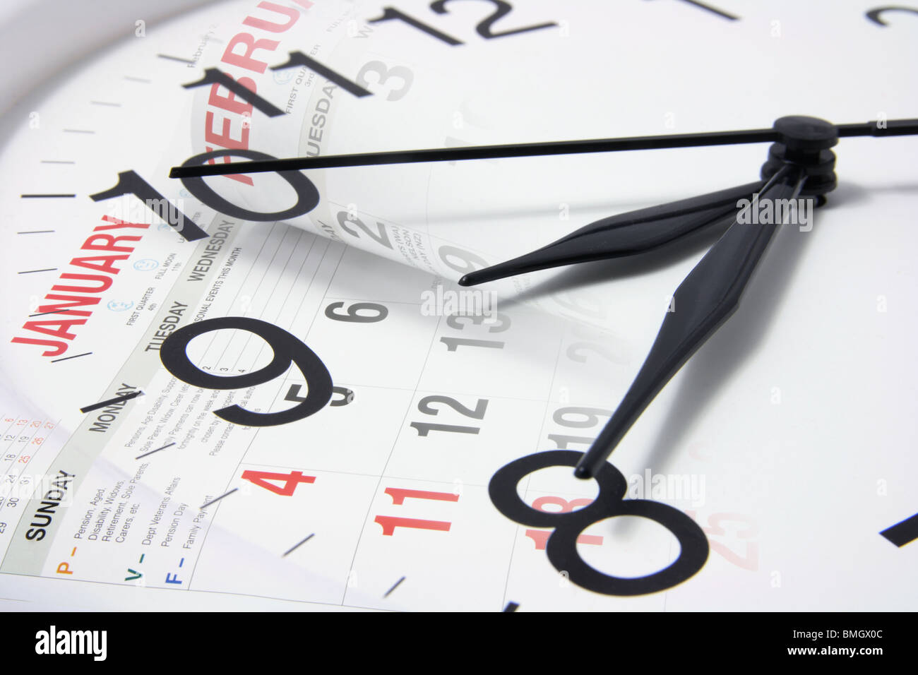 Calendar and Clock Stock Photo - Alamy