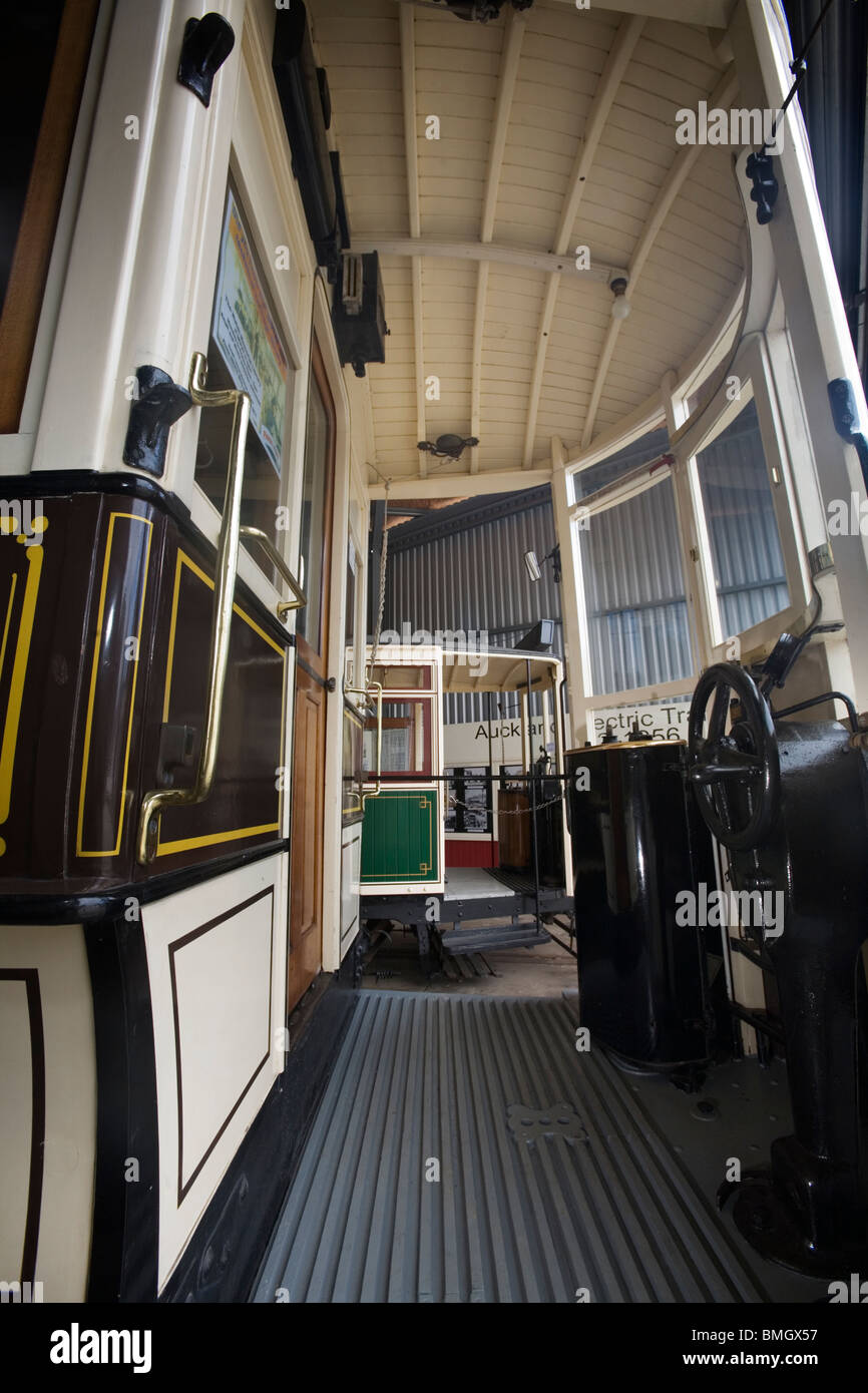 Classic Trams (Trolley cars) detail, Auckland, New Zealand Stock Photo ...