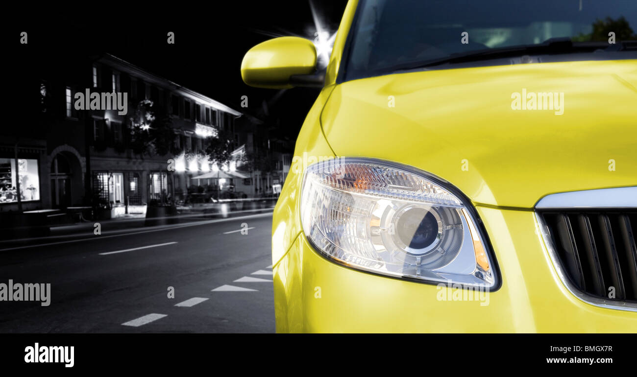 Great Car - Front side, half. On the road Stock Photo - Alamy