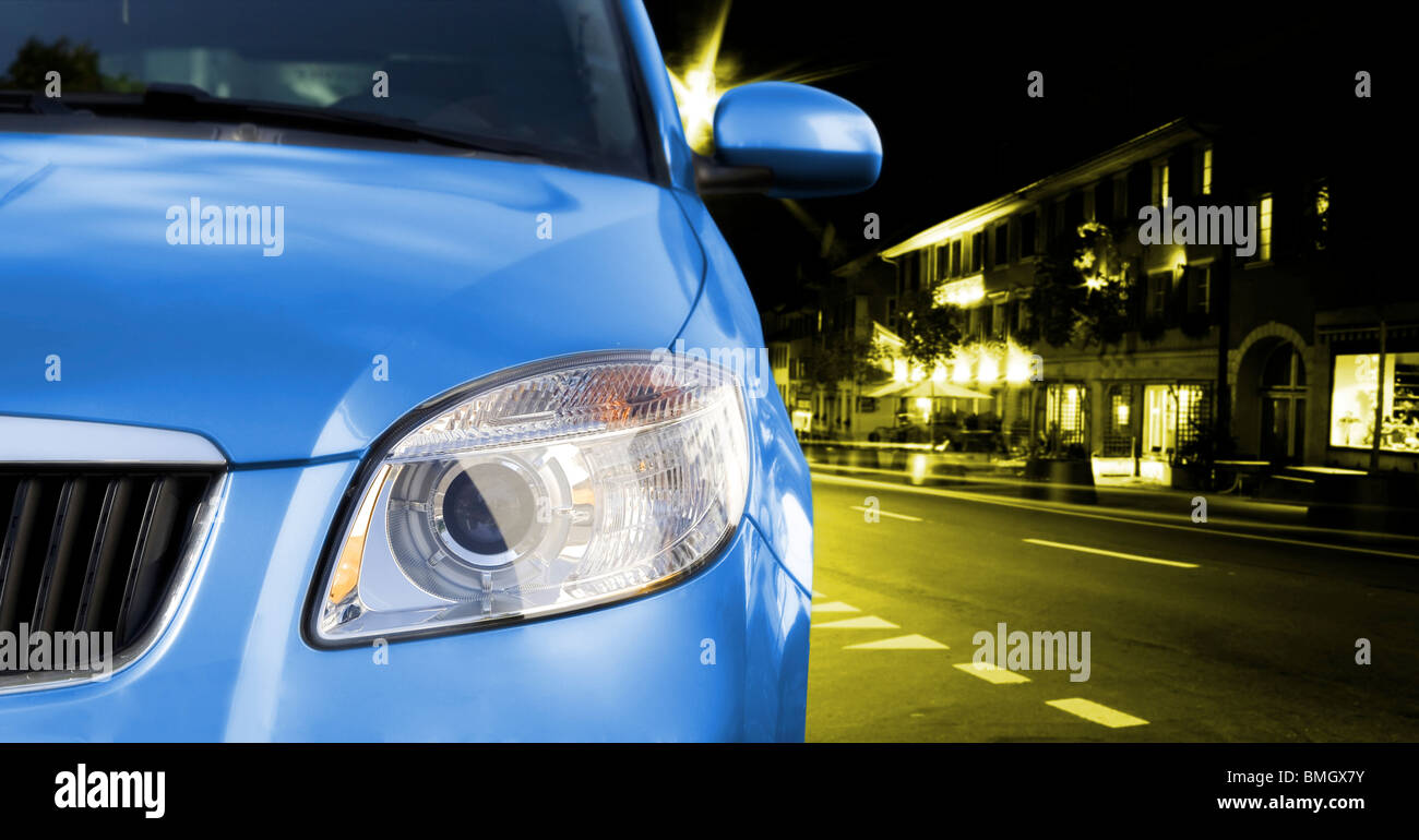 Great Car - Front side, half. On the road Stock Photo - Alamy