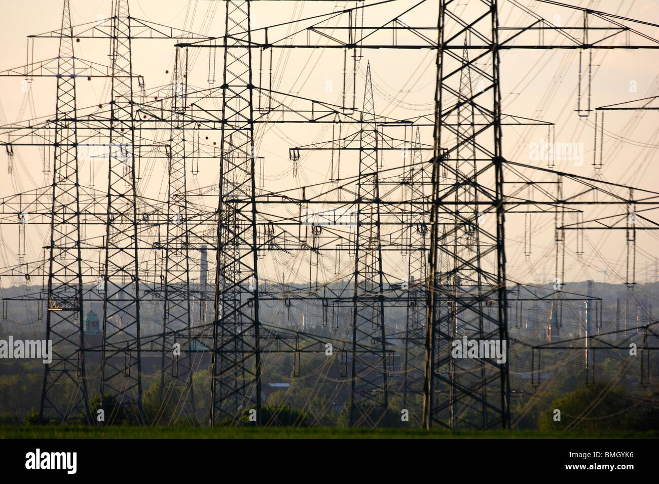 High-tension power line. Electricity Stock Photo - Alamy