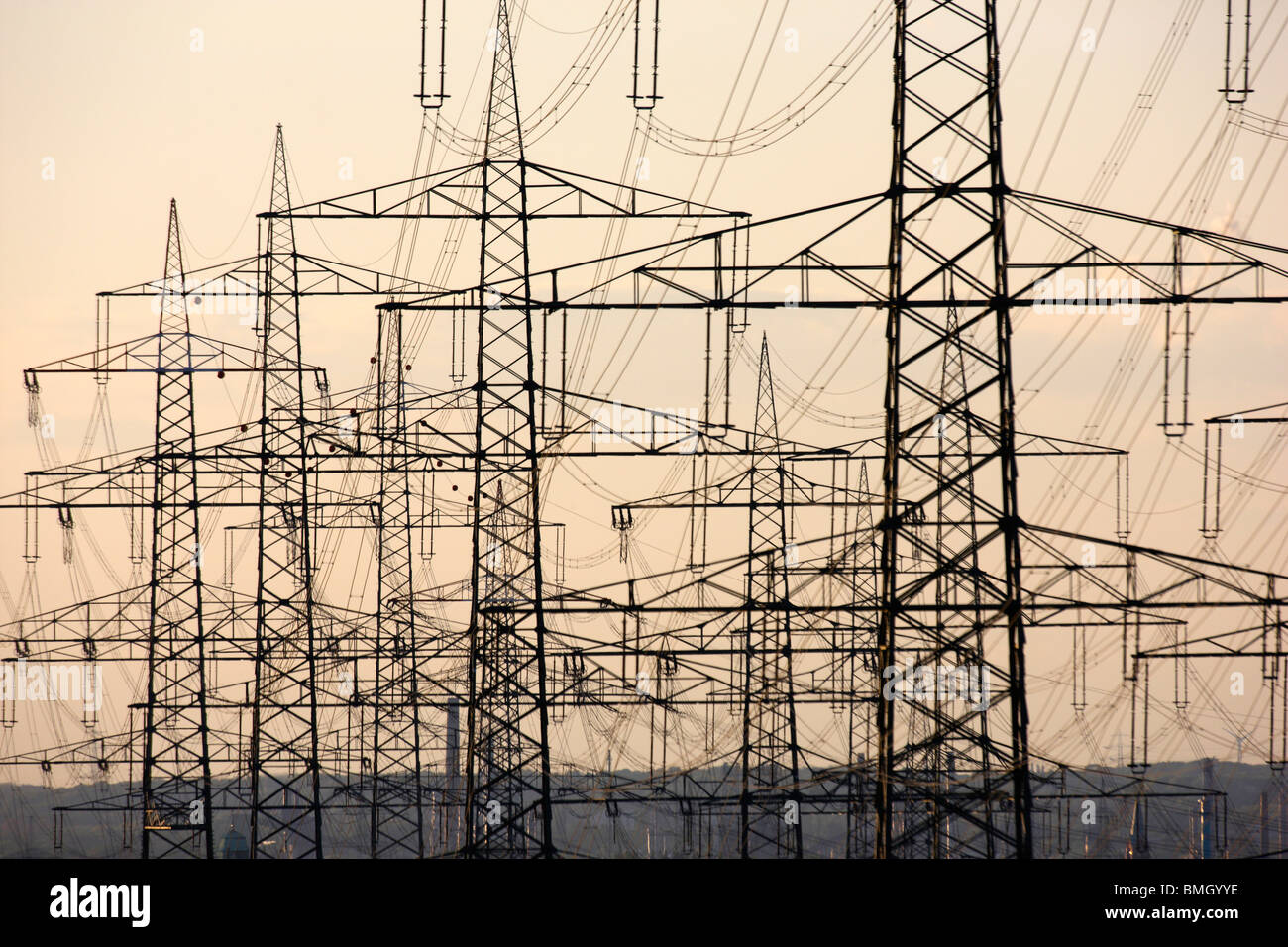 High-tension power line. Electricity Stock Photo - Alamy