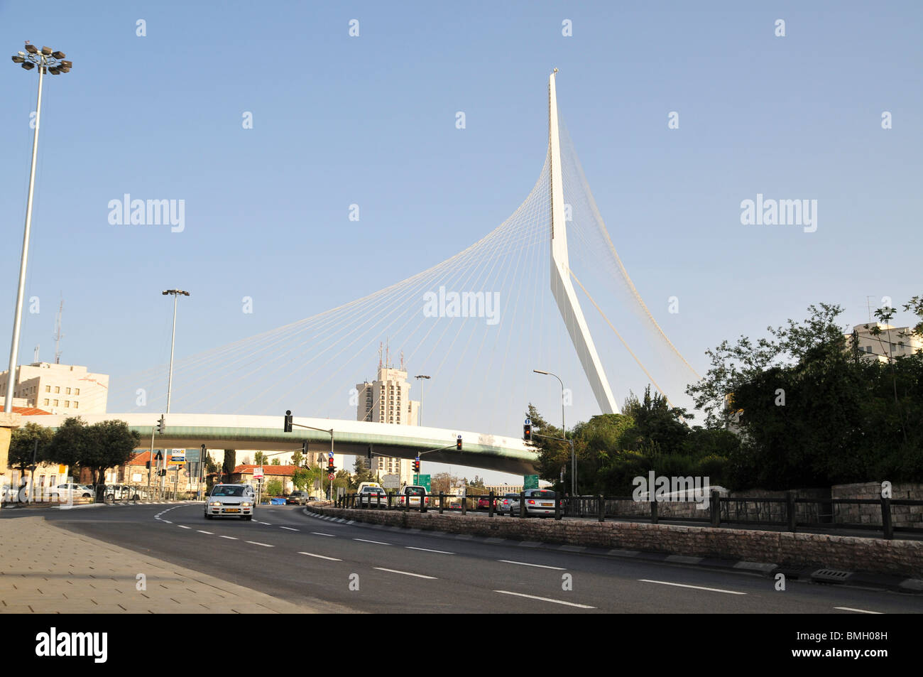 Israel, Jerusalem, String Bridge (Chord Bridge) a Suspension bridge at ...