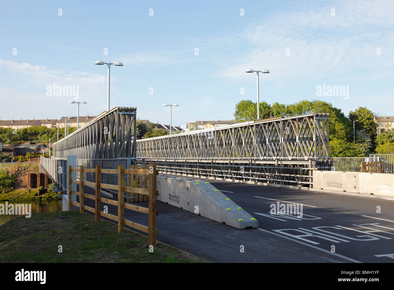 Workington temporary road bridge over the river Derwent. Which replaces ...