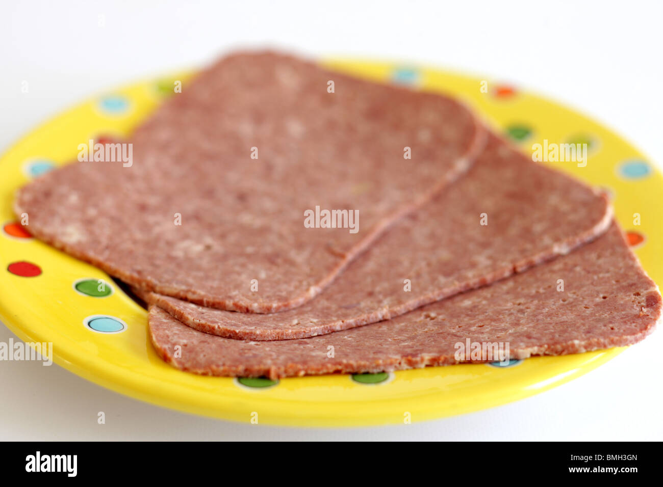 Three Slices of Corned Beef Stock Photo - Alamy