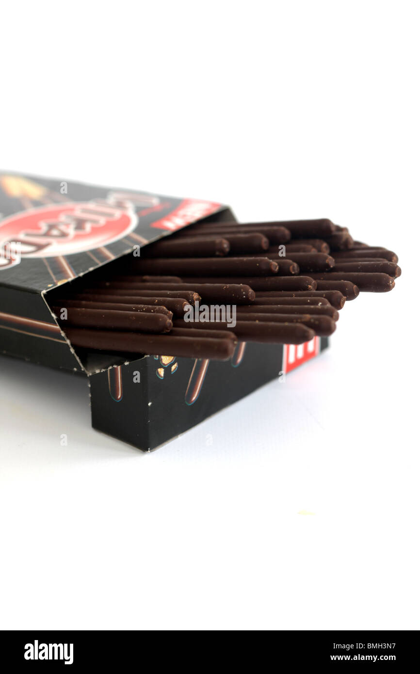 Mikado Dark Chocolate Sticks Stock Photo - Alamy