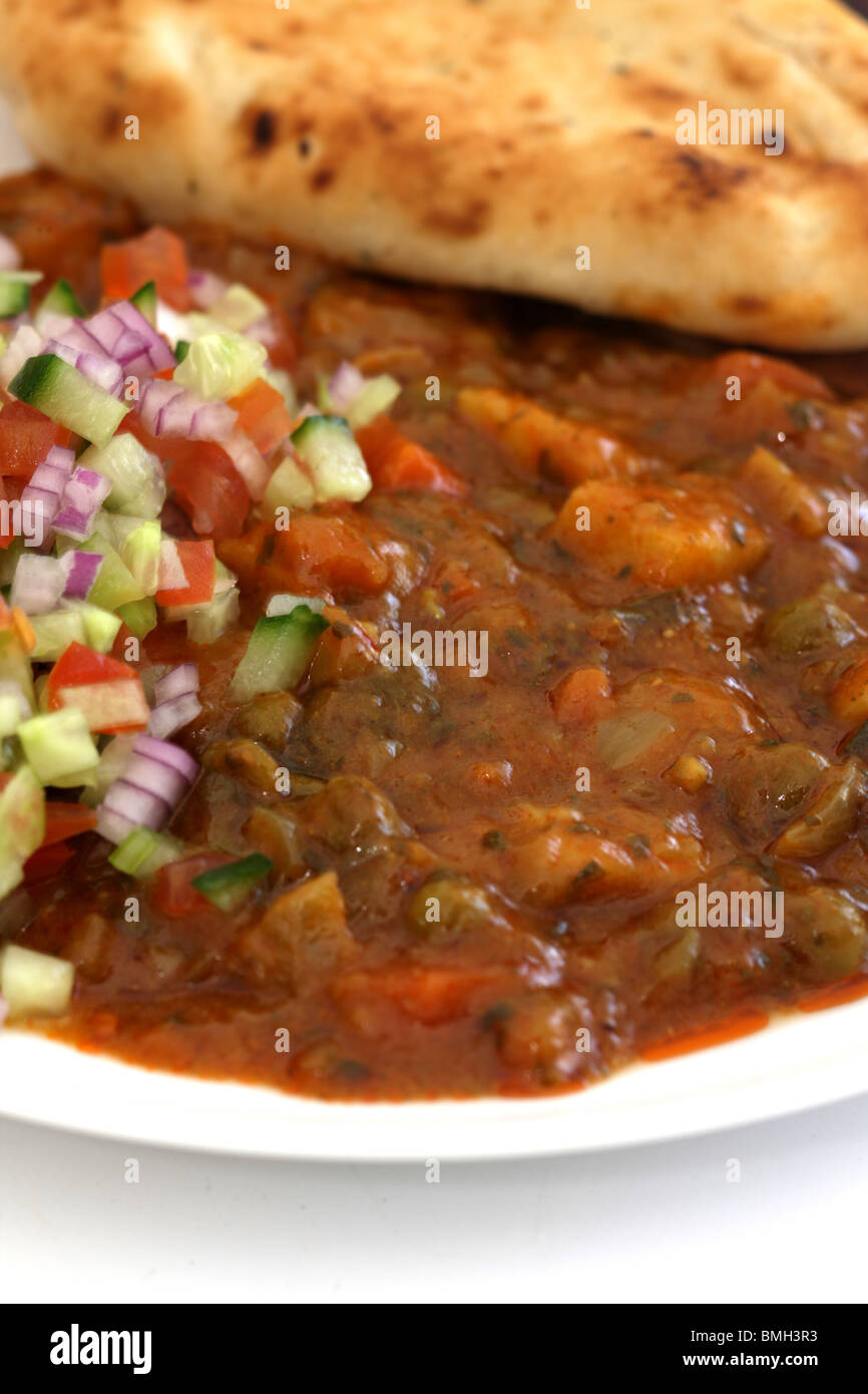 Authentic Indian Style Vegetarian Vegetable Curry with Naan Bread And ...