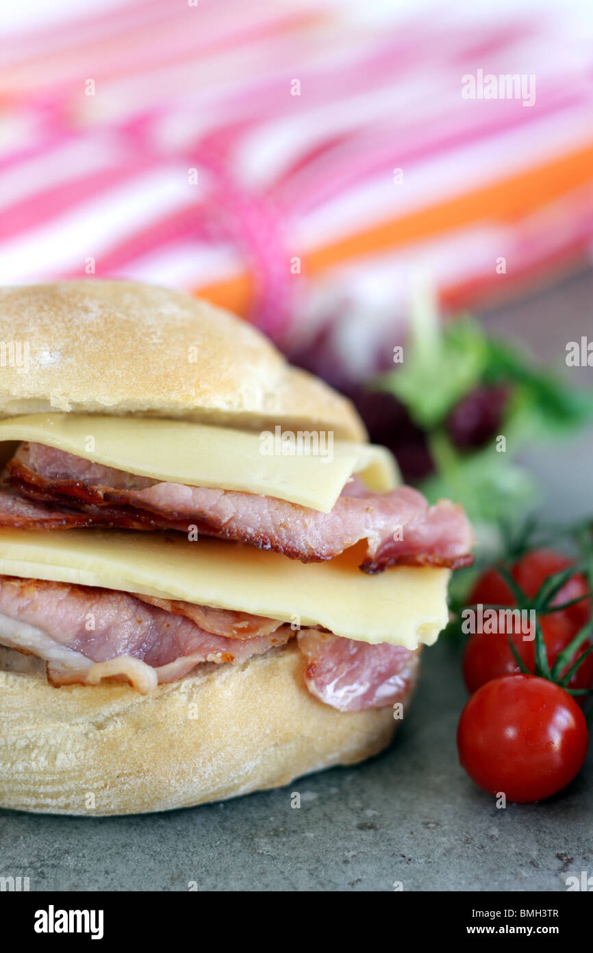 Bacon and Cheese Roll Stock Photo - Alamy