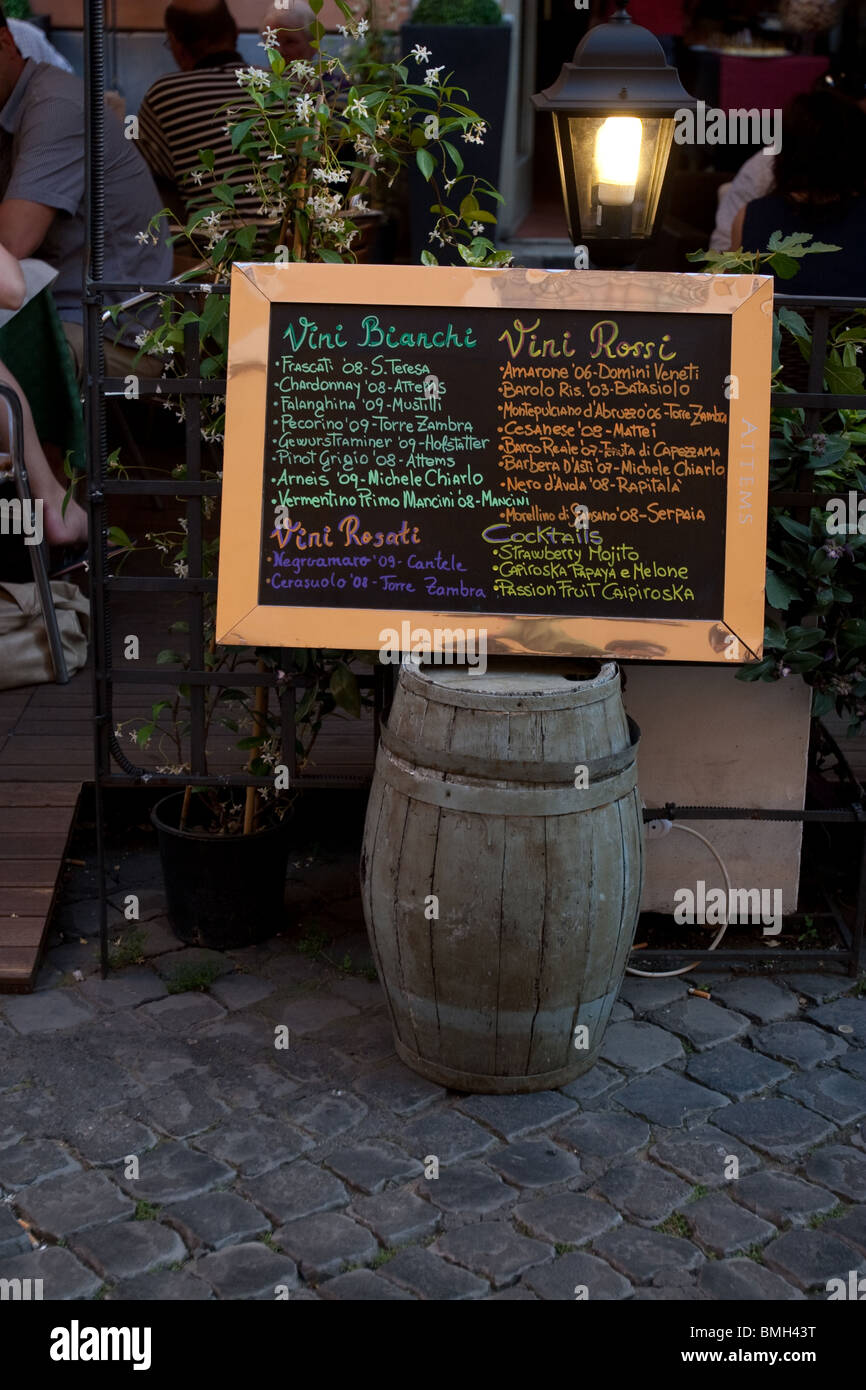 Italian restaurant menu sign on street in Rome Stock Photo - Alamy