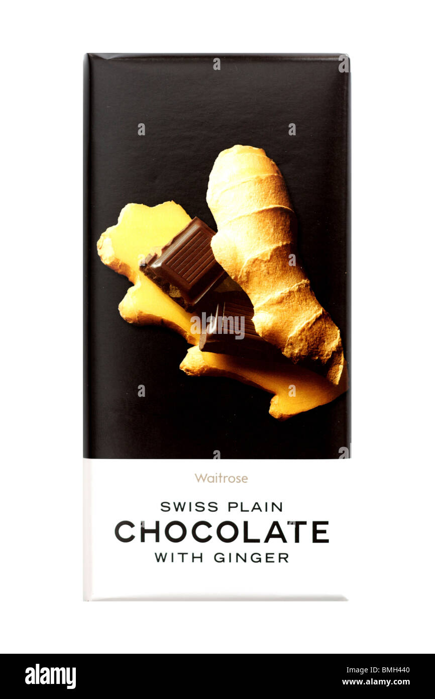Waitrose Plain Swiss Chocolate Bar with Ginger Stock Photo - Alamy