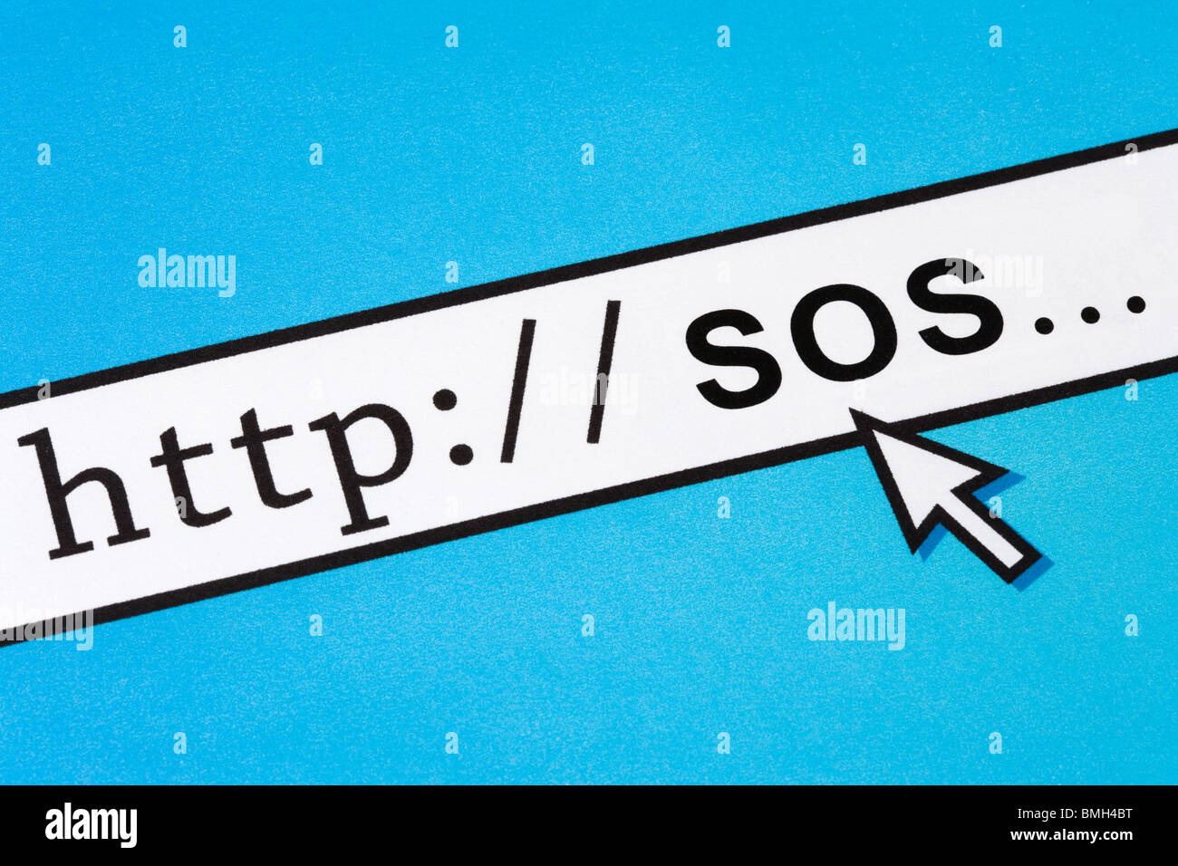 Computer screen, concept of Online SOS Stock Photo - Alamy