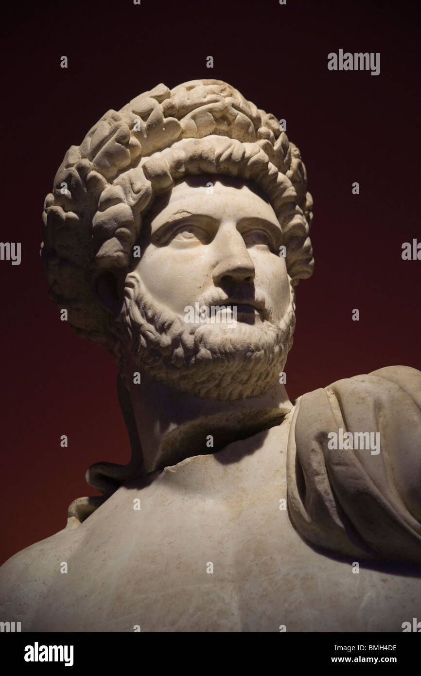 Turkey Antalya - Antalya Museum - classical statue head of the Emperor ...