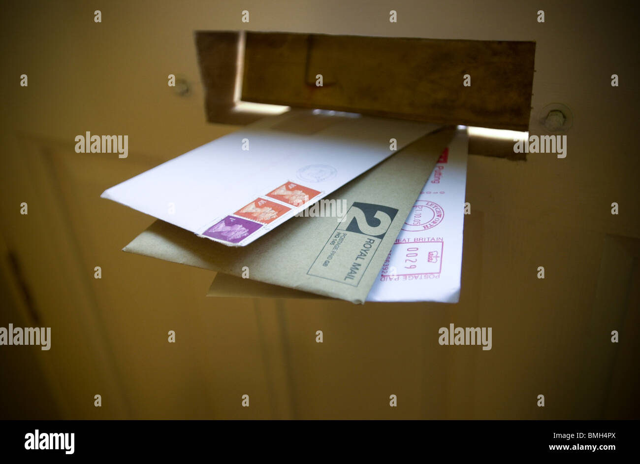 Letterbox with post UK Stock Photo - Alamy
