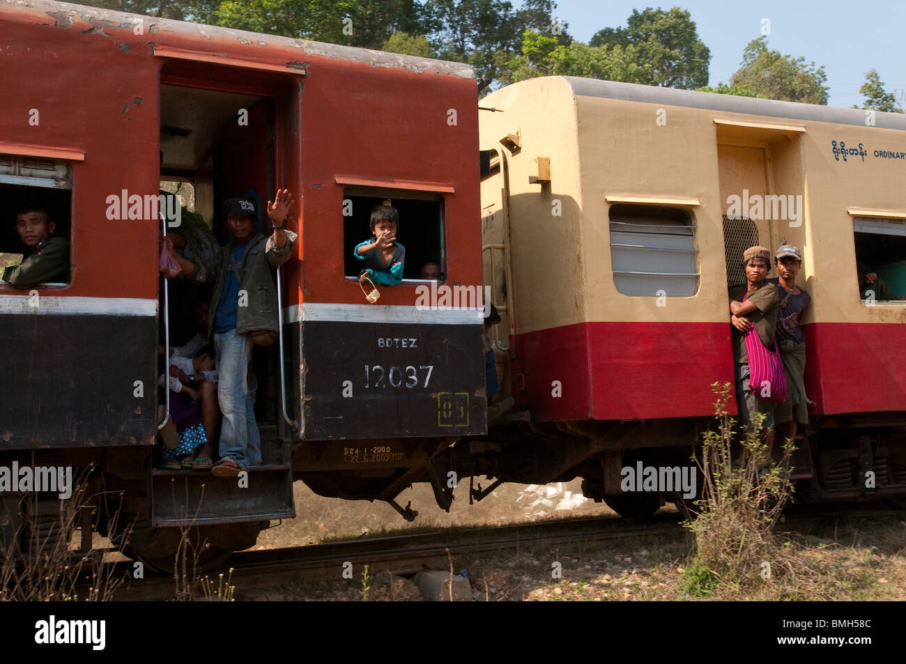 Myanmar. Burma. Shan State. Kalaw township. train near Mindayk station ...