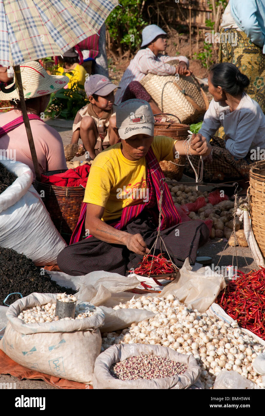 Myanmar. Burma. Shan State. Kalaw. Weekly vegetable Market Stock Photo ...