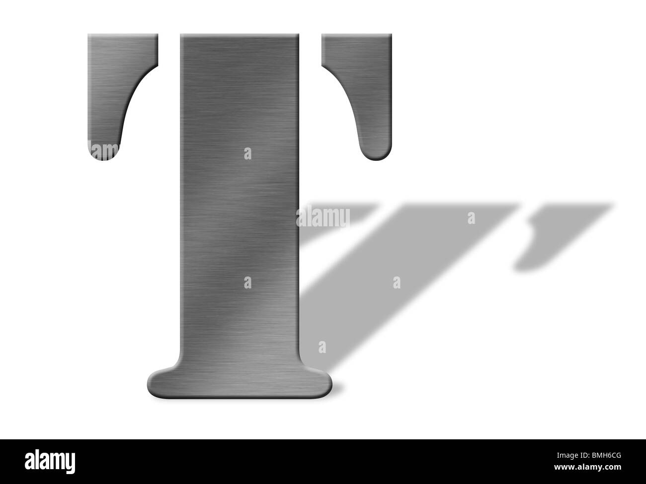 3D Aluminum letters of the alphabet. Isolated with shadow on white ...