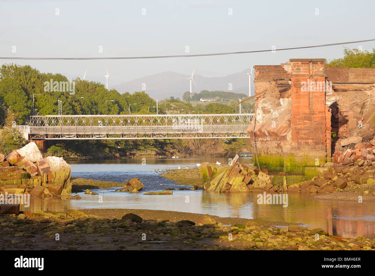 Workington temporary road bridge over the river Derwent. Which replaces ...