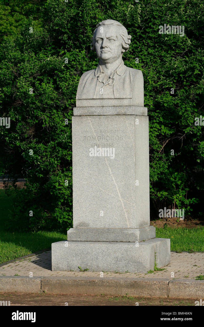 Statue of the Russian polymath and scientist Mikhail Lomonosov (1711 ...