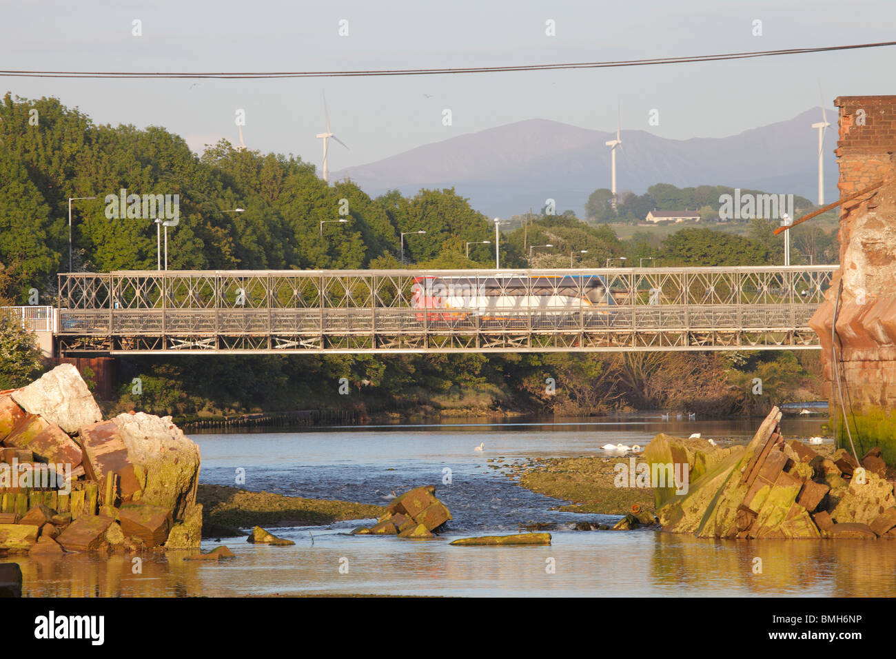 Workington temporary road bridge over the river Derwent. Which replaces ...
