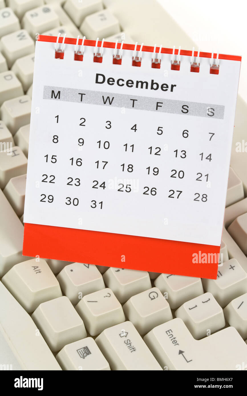 Calendar and Keyboard, December Stock Photo - Alamy