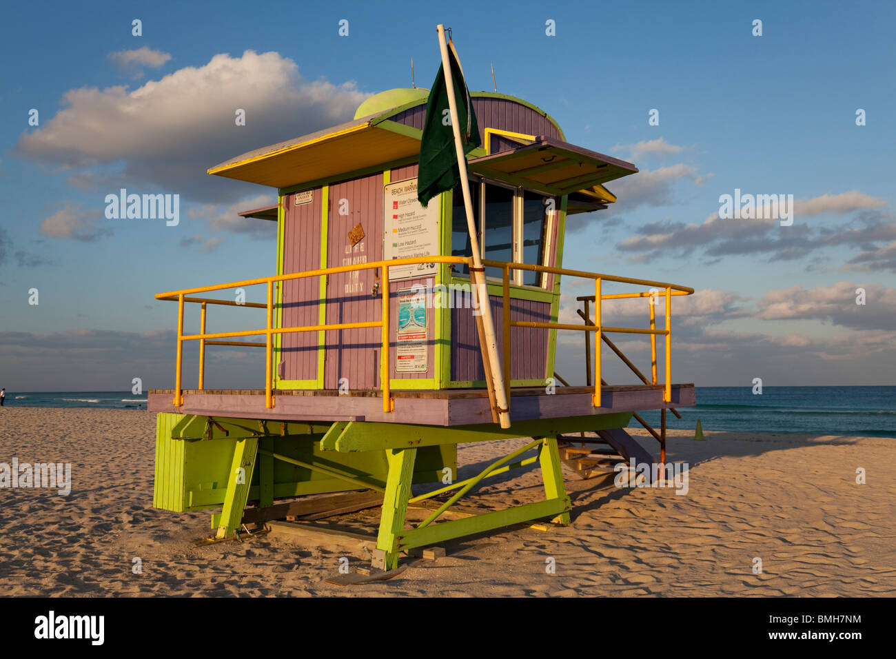 Colourful art deco inspired beach hut on Miami South Beach, Florida ...