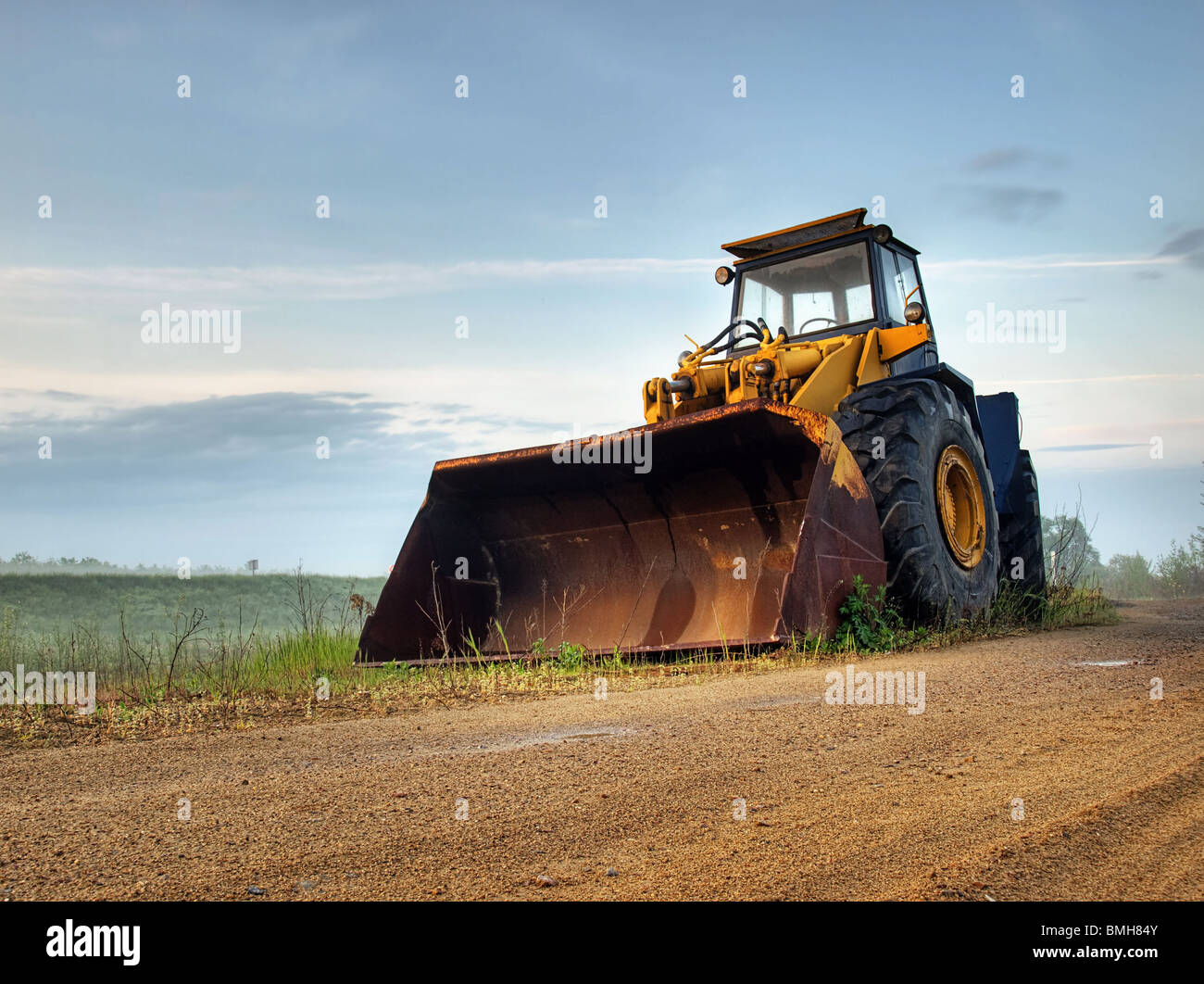 Big bulldozer at the building site Stock Photo - Alamy