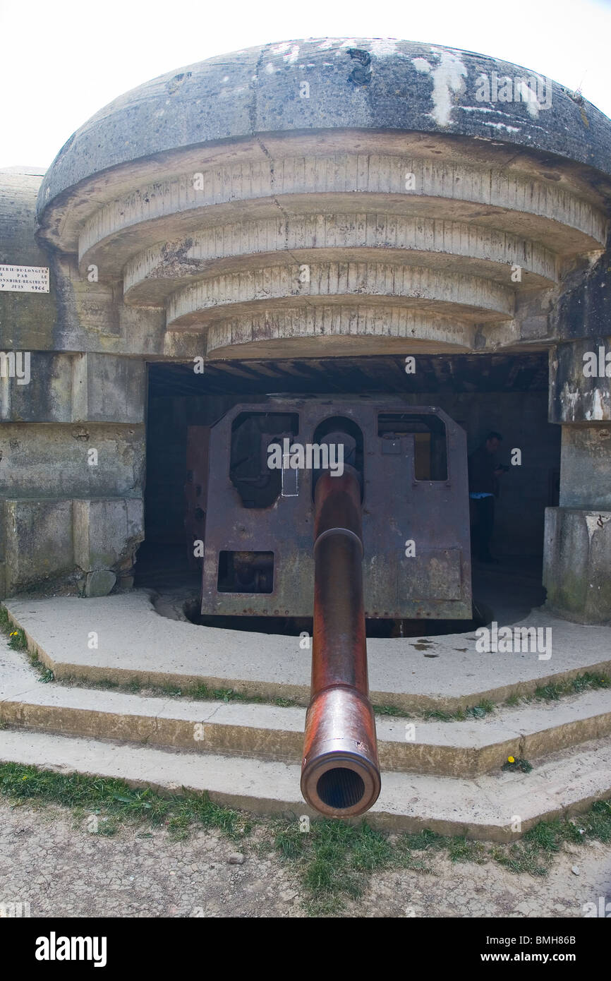 German gun emplacements at Longues sur mer, Normandy, France Stock ...