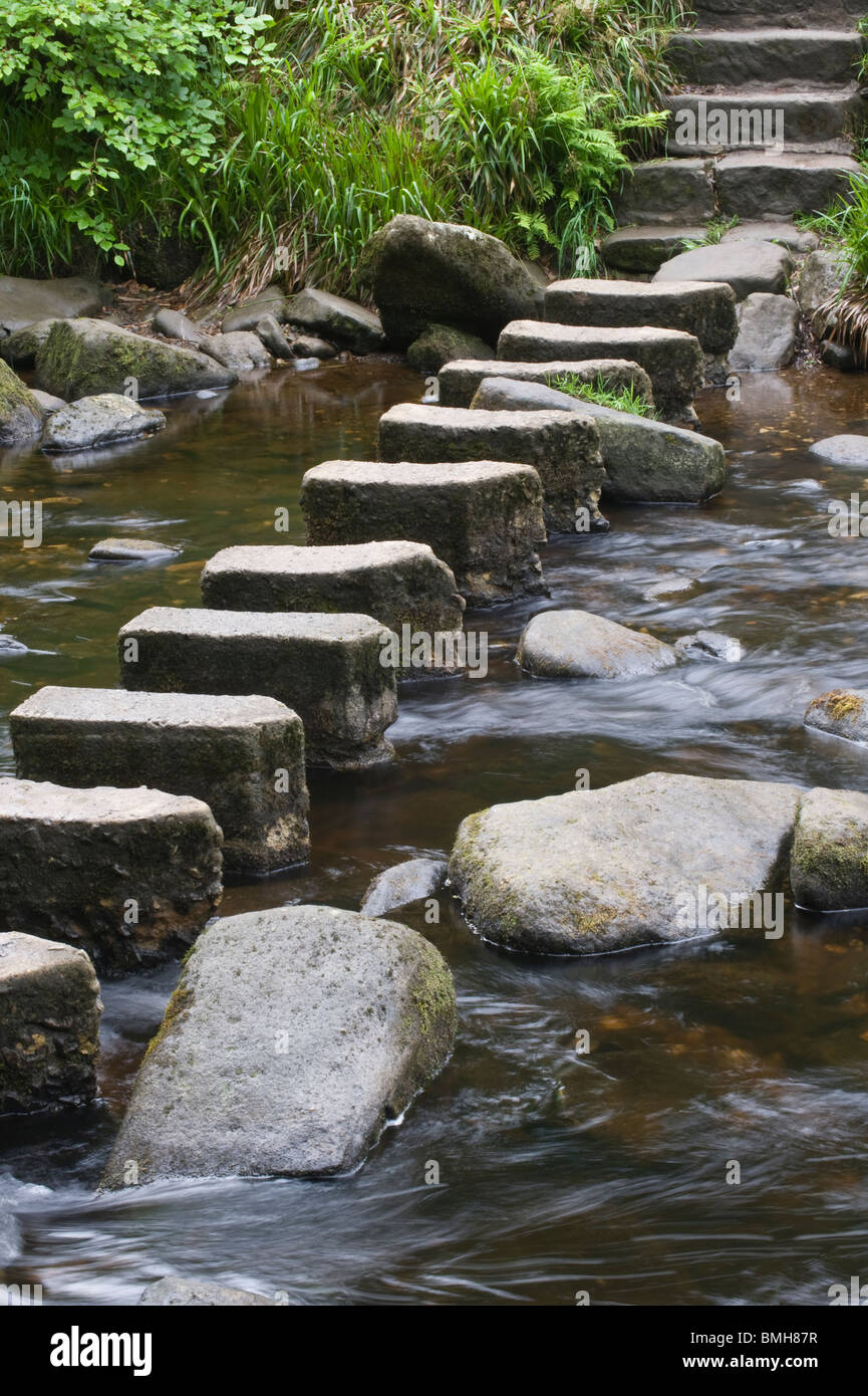 Stepping stones Hebden Water Hardcastle Crags Hebden Bridge West ...