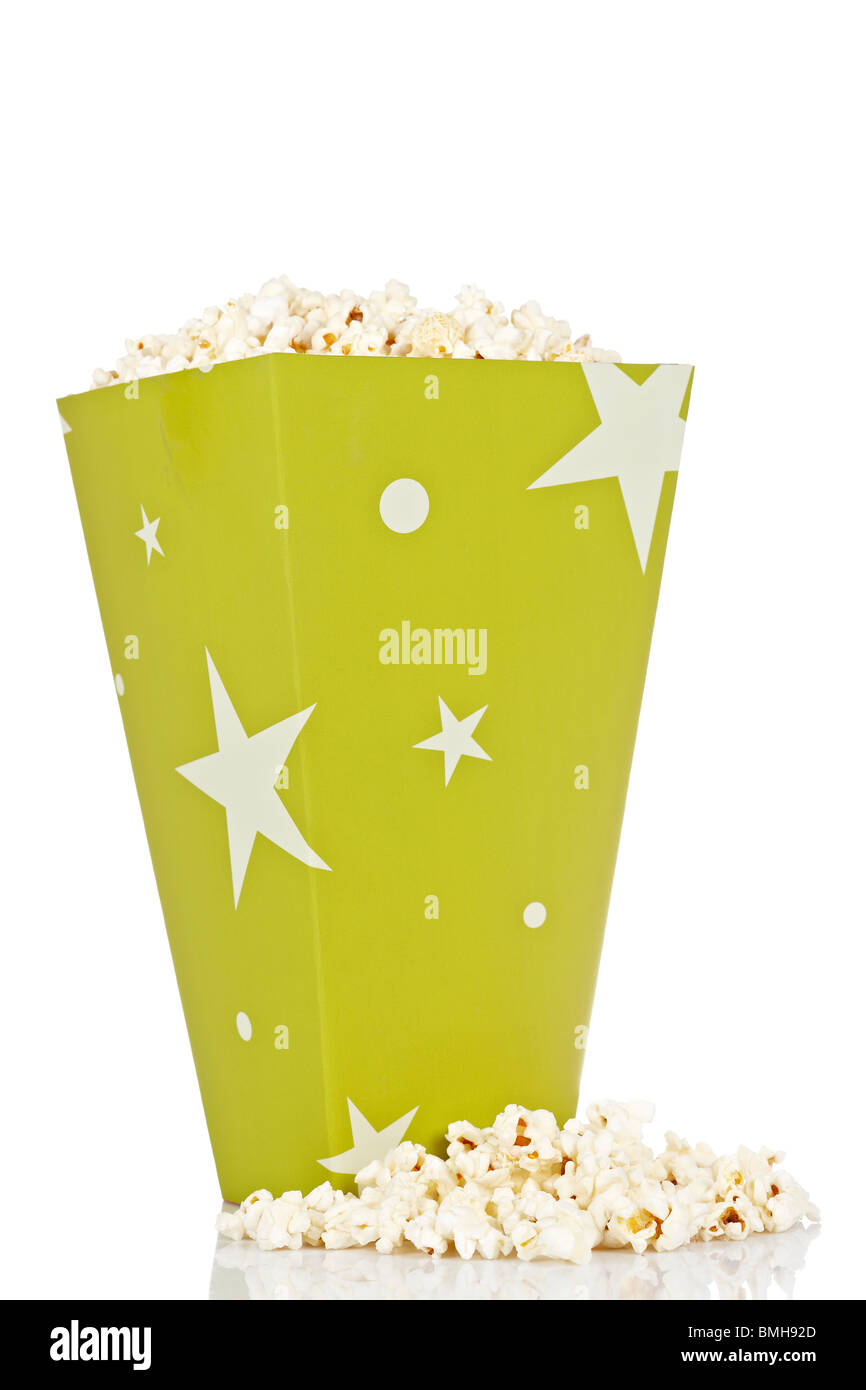 Popcorn in a bucket isolated on a white background Stock Photo - Alamy