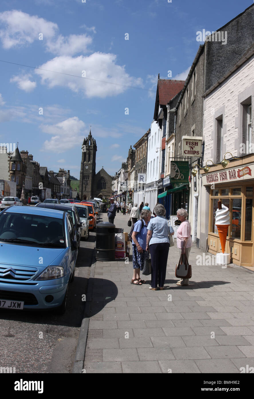 street scene Peebles Scotland June 2010 Stock Photo - Alamy