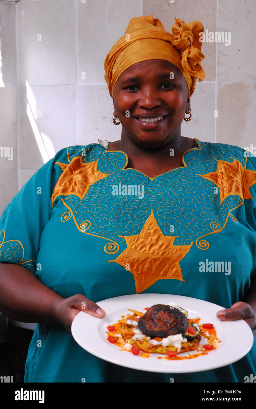Anna Adams with a mushroom dish from the Cape Farmhouse Stock Photo - Alamy