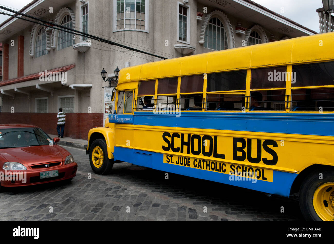 Philippines, Manila, Old fashioned schoolbus in Intramuros the oldest ...