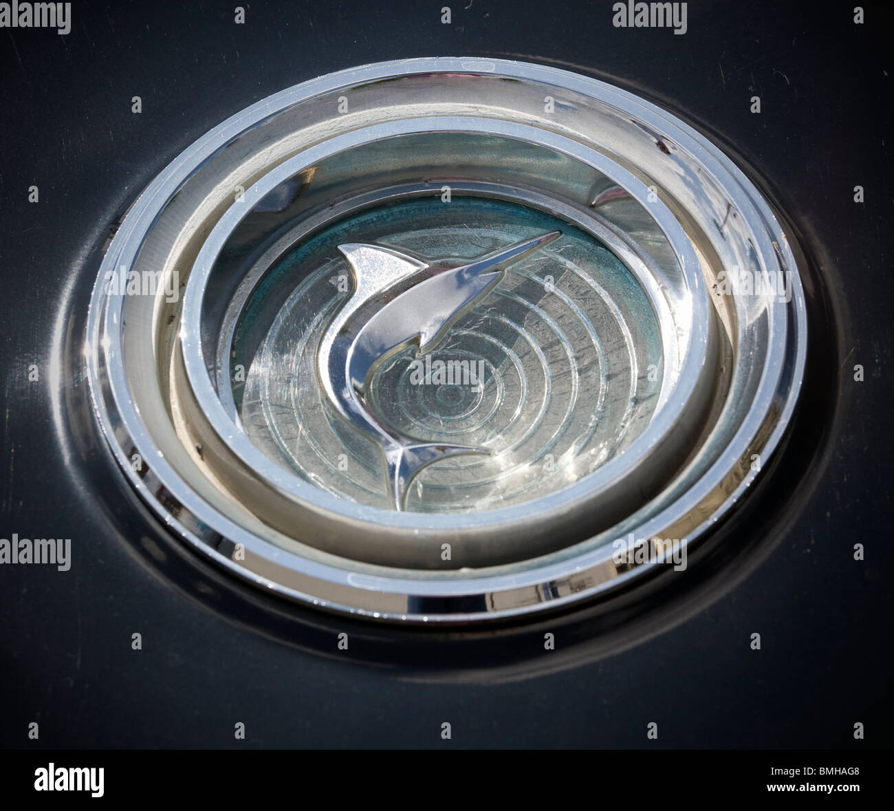 Detail of vintage car on display during an antique car show Stock Photo ...