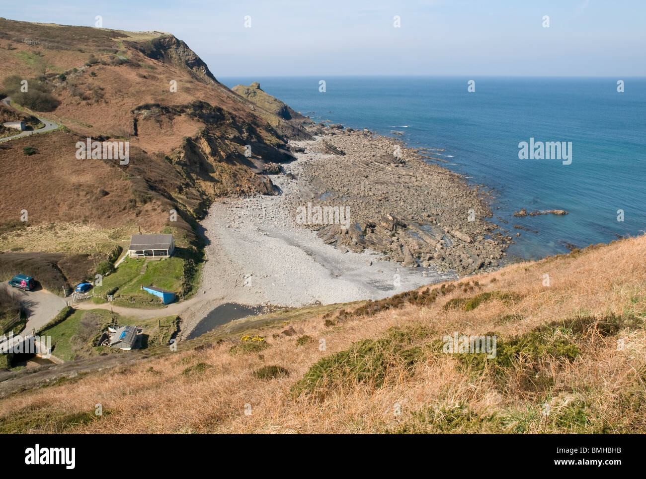Impressive rock structures on the North Cornwall coastline at Millook ...