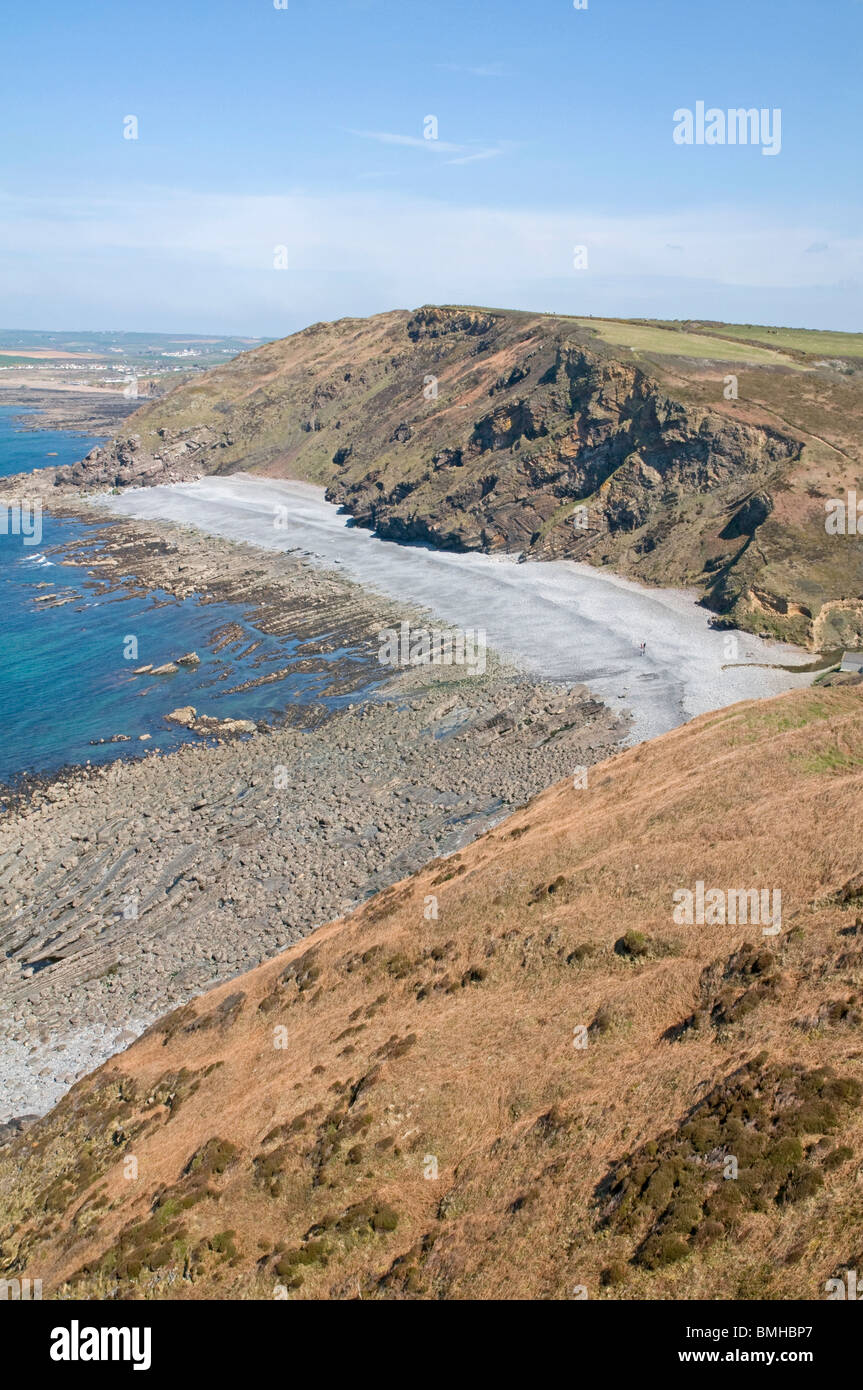 Impressive rock structures on the North Cornwall coastline at Millook ...